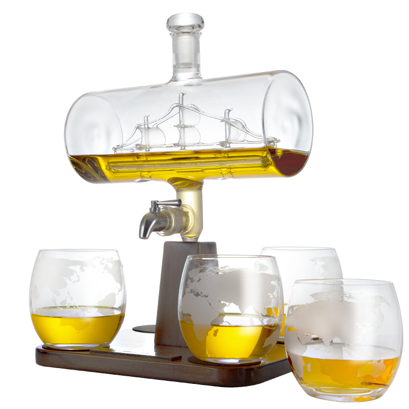 Sailing Boat Decanter Set (With 4 glasses) | Australia Wide Shipping ...