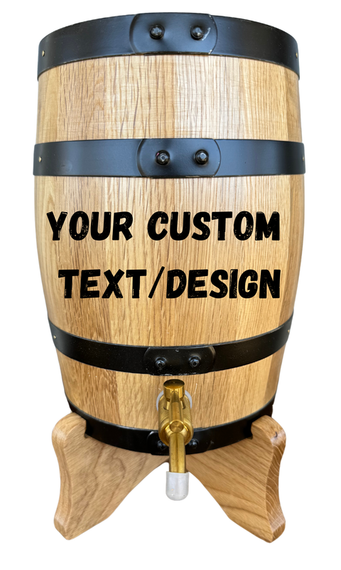 Custom Oak Barrel Upright Engraving - Adelaide Wine Barrels