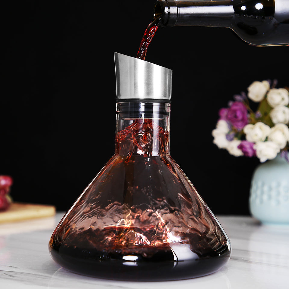 Wine Glass Decanter 1200ml | Aerator Stainless Steel Funnel | Shop Now ...