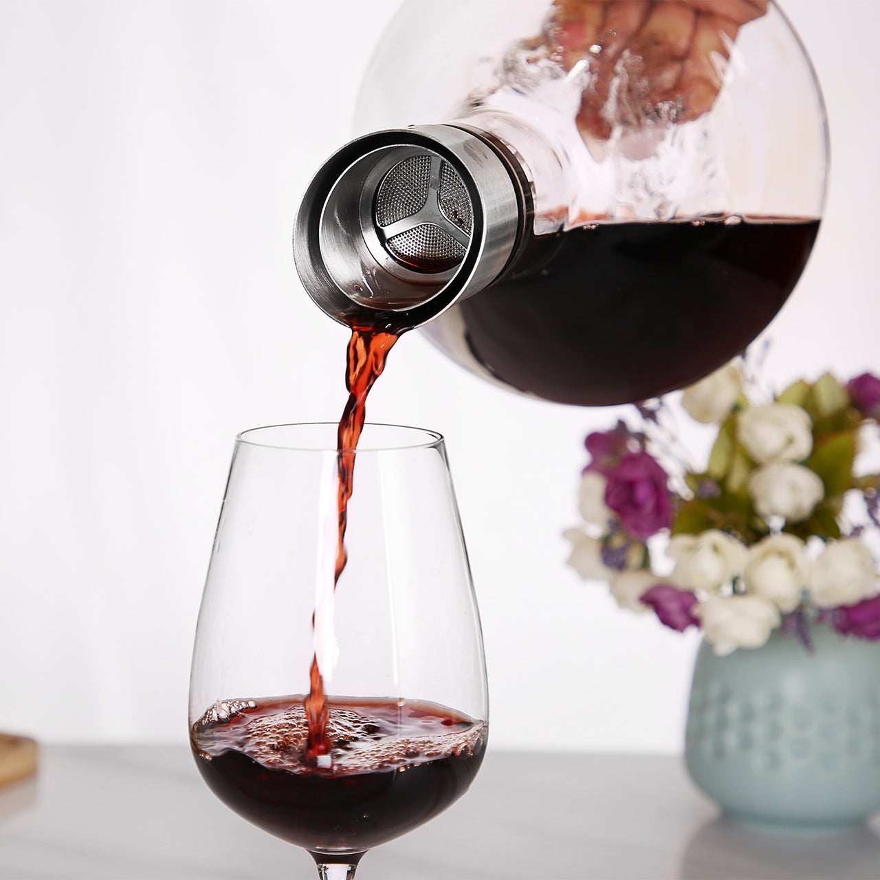 Wine Glass Decanter 1200ml | Aerator Stainless Steel Funnel | Shop Now ...